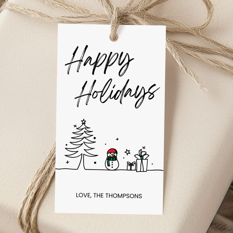 Happy Holiday Favor Tag - Etsy