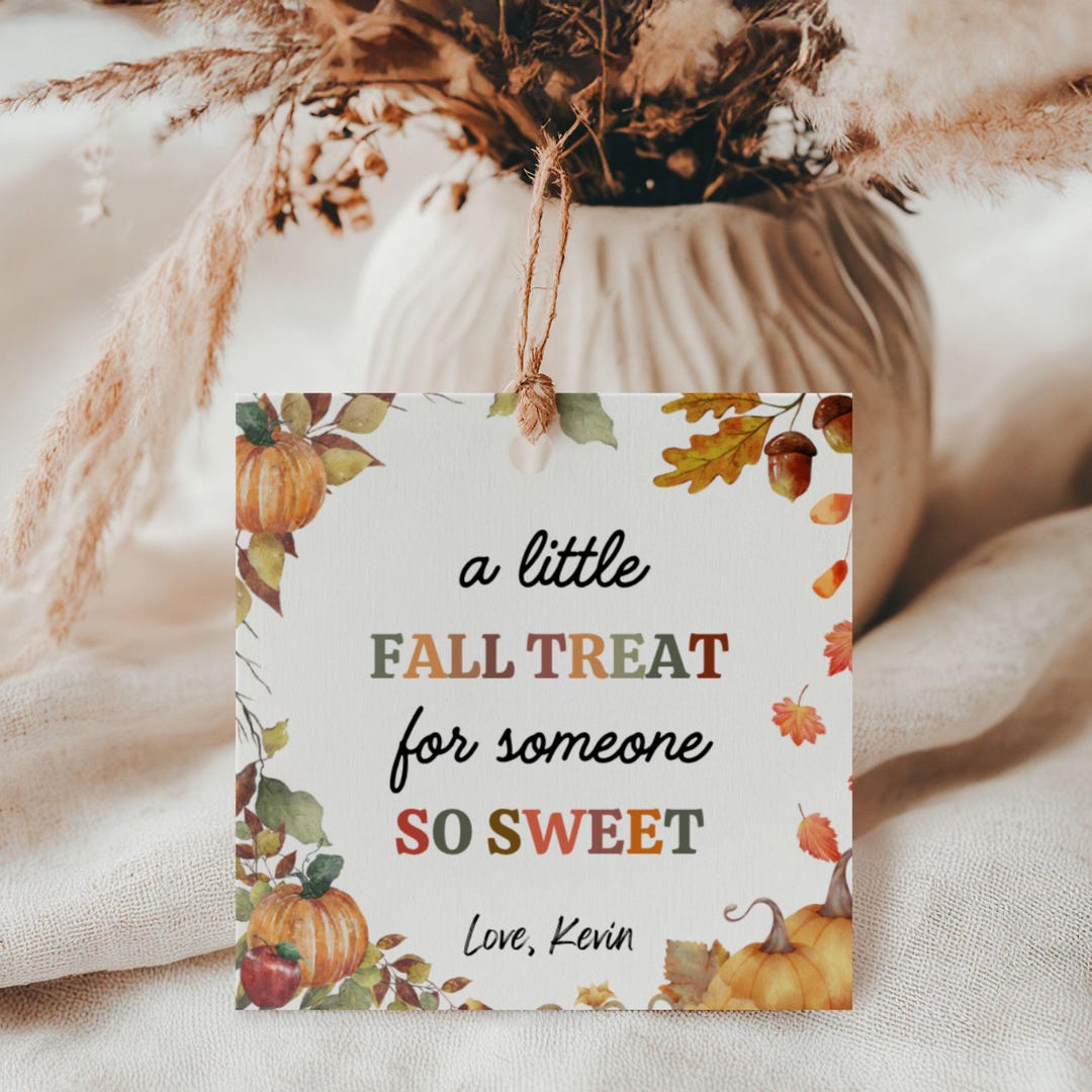 Editable Fall Gift Tags Printable, Autumn Treat Bag Tags, Teacher Staff ...