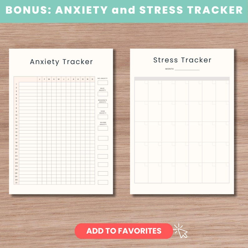 Mood Tracker Printable PDF, Yearly Monthly Journal, Emotion & Habit ...