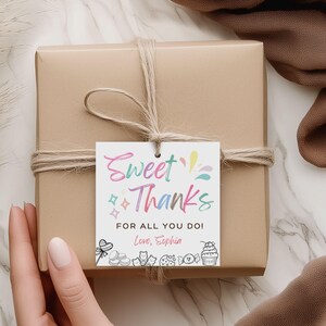Editable Sweet Treat Bag Gift Tag, Thanks Cookie Tag, Trick or Treat ...