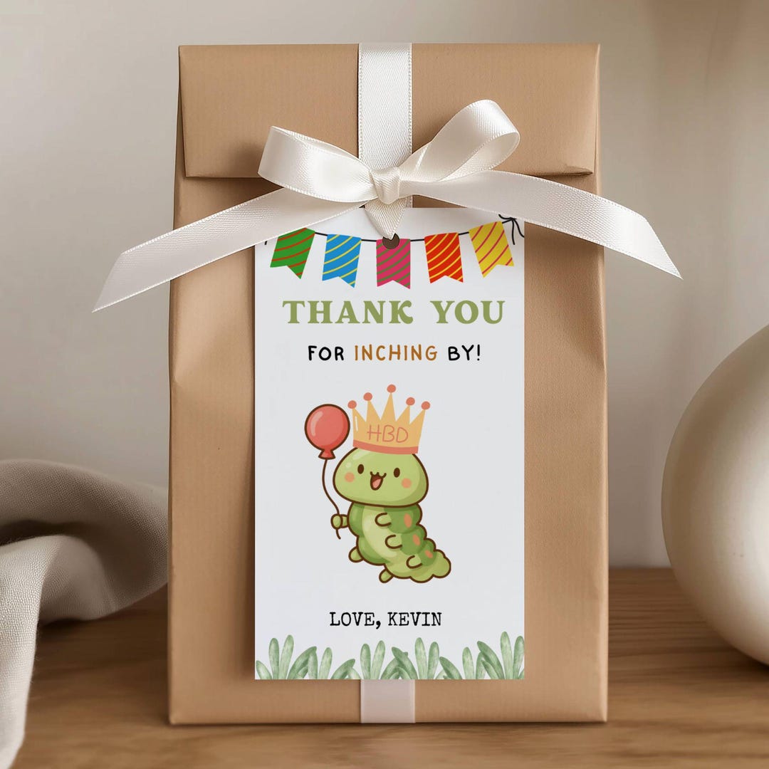 Editable Very Hungry Caterpillar Birthday Favor Tag Template, Party ...