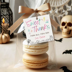 Editable Sweet Treat Bag Gift Tag, Thanks Cookie Tag, Trick or Treat ...