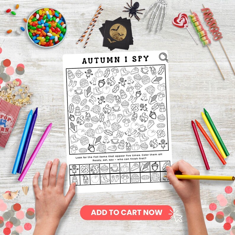 I Spy Fall Printable Game, Autumn Activity for Kids, Thanksgiving ...