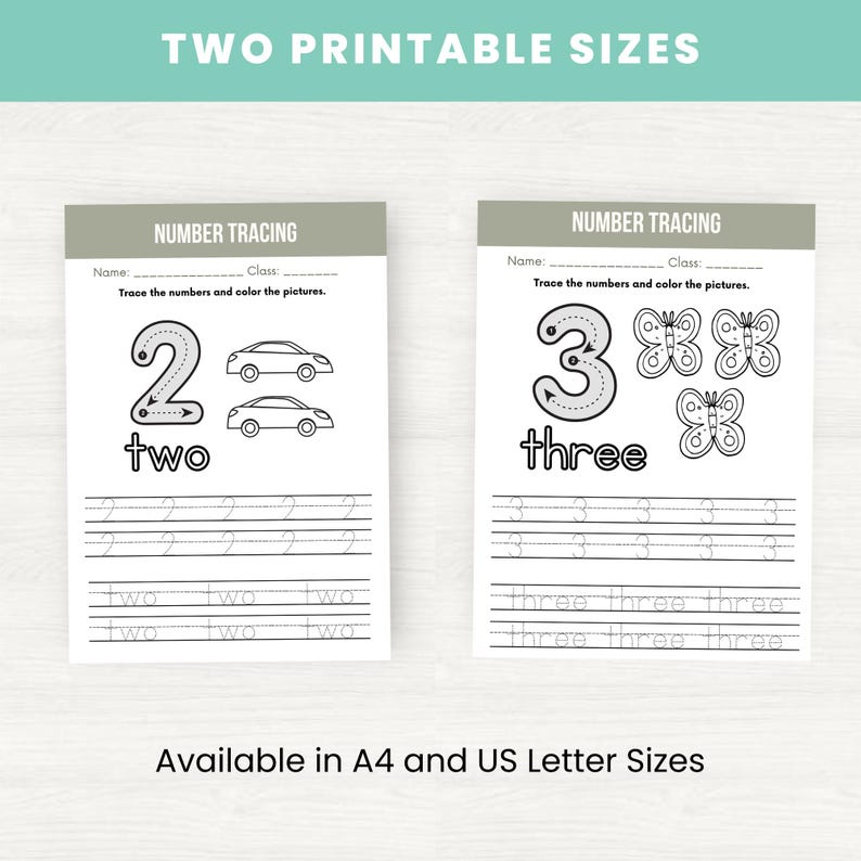 Number Tracing Worksheets 0-20 Printable, Preschool & Kindergarten Math ...