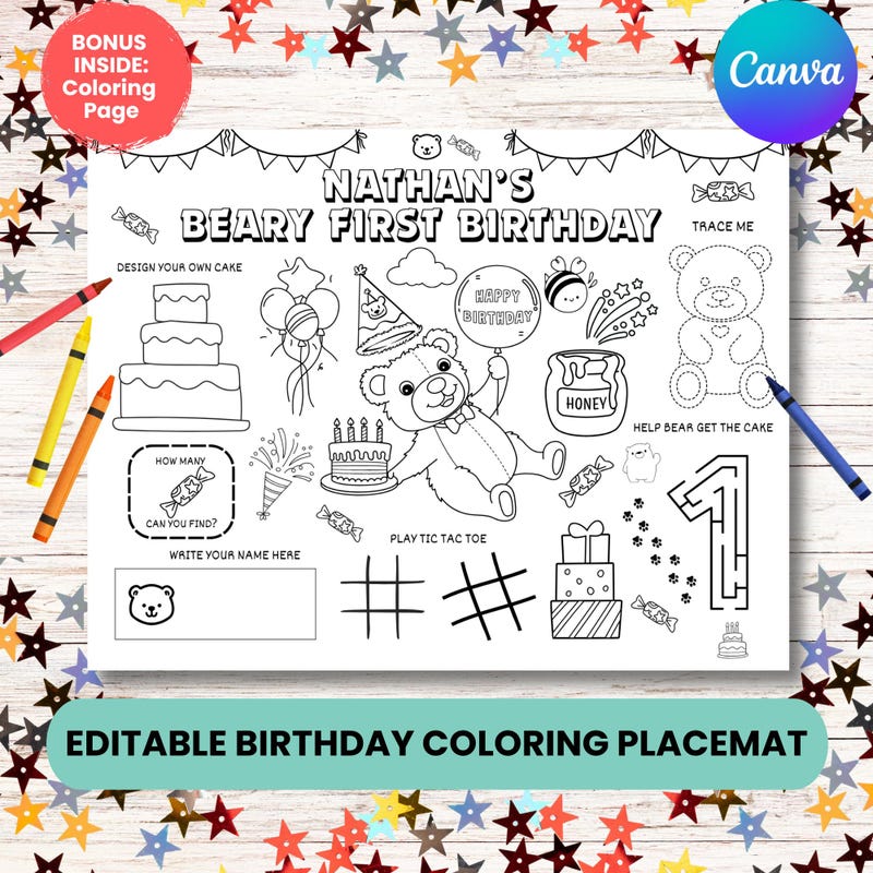 Beary First Placemat - Etsy