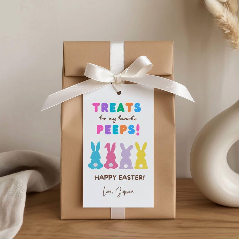 Editable Treats for My Peeps Easter Gift Tags, Printable Easter Favor ...