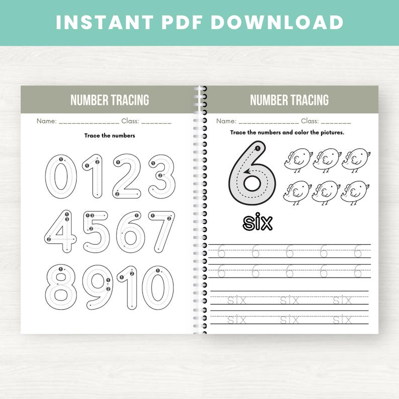 Number Tracing Worksheets 0-20 Printable, Preschool & Kindergarten Math ...