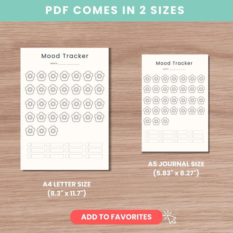 Mood Tracker Printable PDF, Yearly Monthly Journal, Emotion & Habit ...