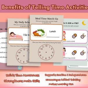 Telling Time Activities for Kids | Analog Time Activities | AM and PM ...