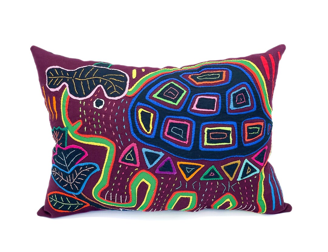 Turtle Mola / Mola Pillow / Mola From Panama / Kuna Indian Mola ...
