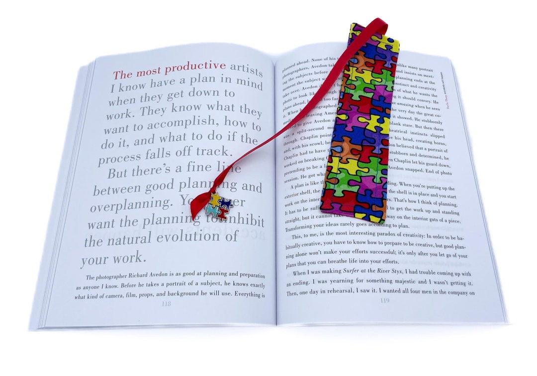 Autism Awareness Bookmark / Custom Bookmark / Colorful Fabric Bookmark ...