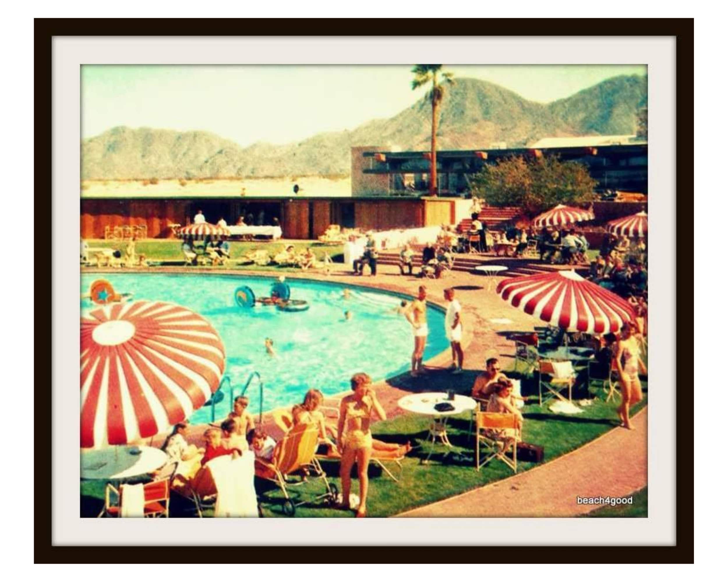 Vintage Photo Palm Springs Pool Party Vintage Califorrnia | Etsy
