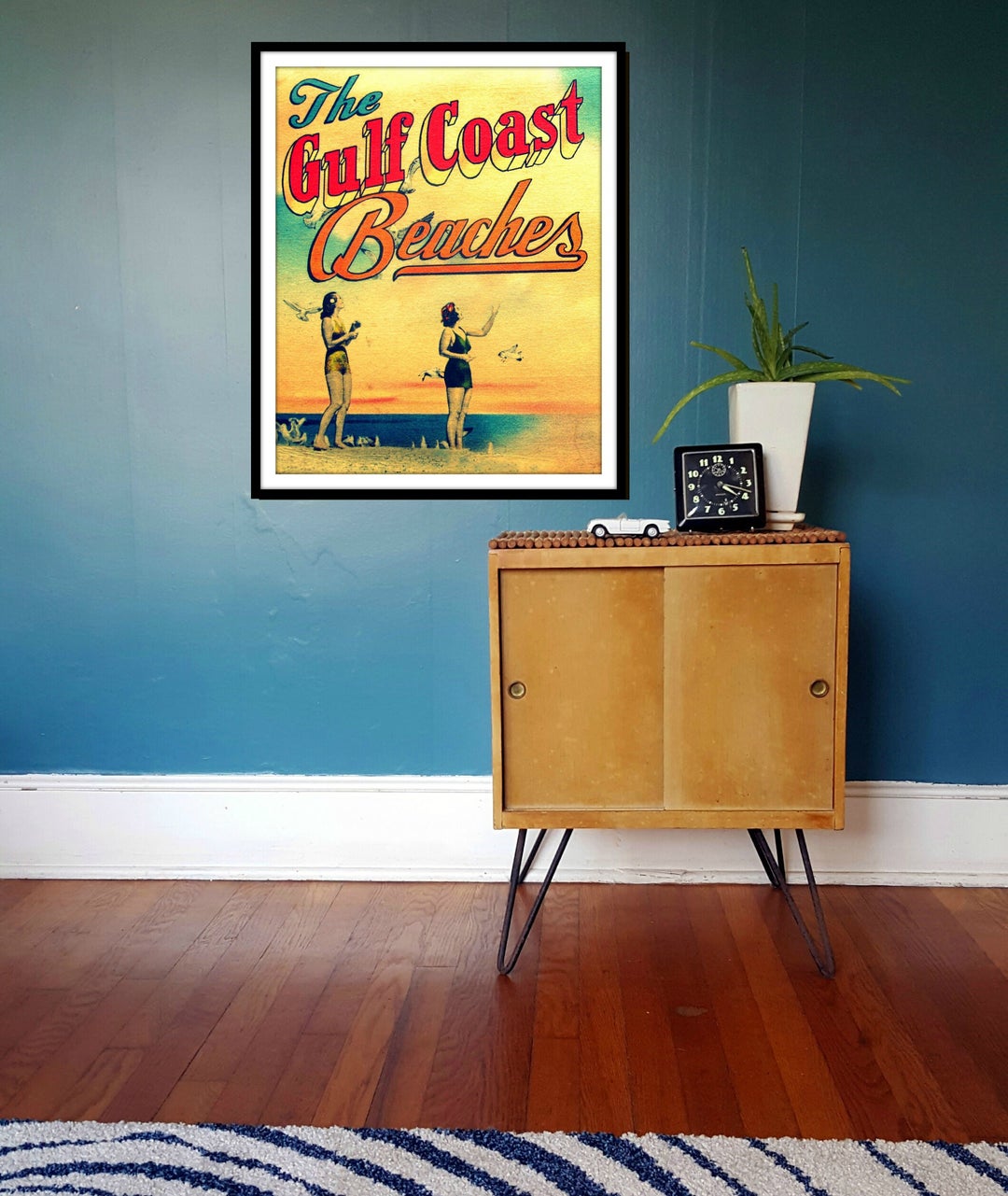 Vintage Beach Art of Gulf Coast Beaches, Coastal Wall Art, Vintage ...