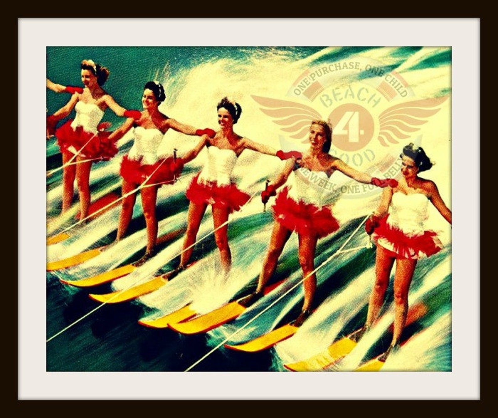 Vintage Water Ski Art Mid Century Modern Gifts for Her - Etsy