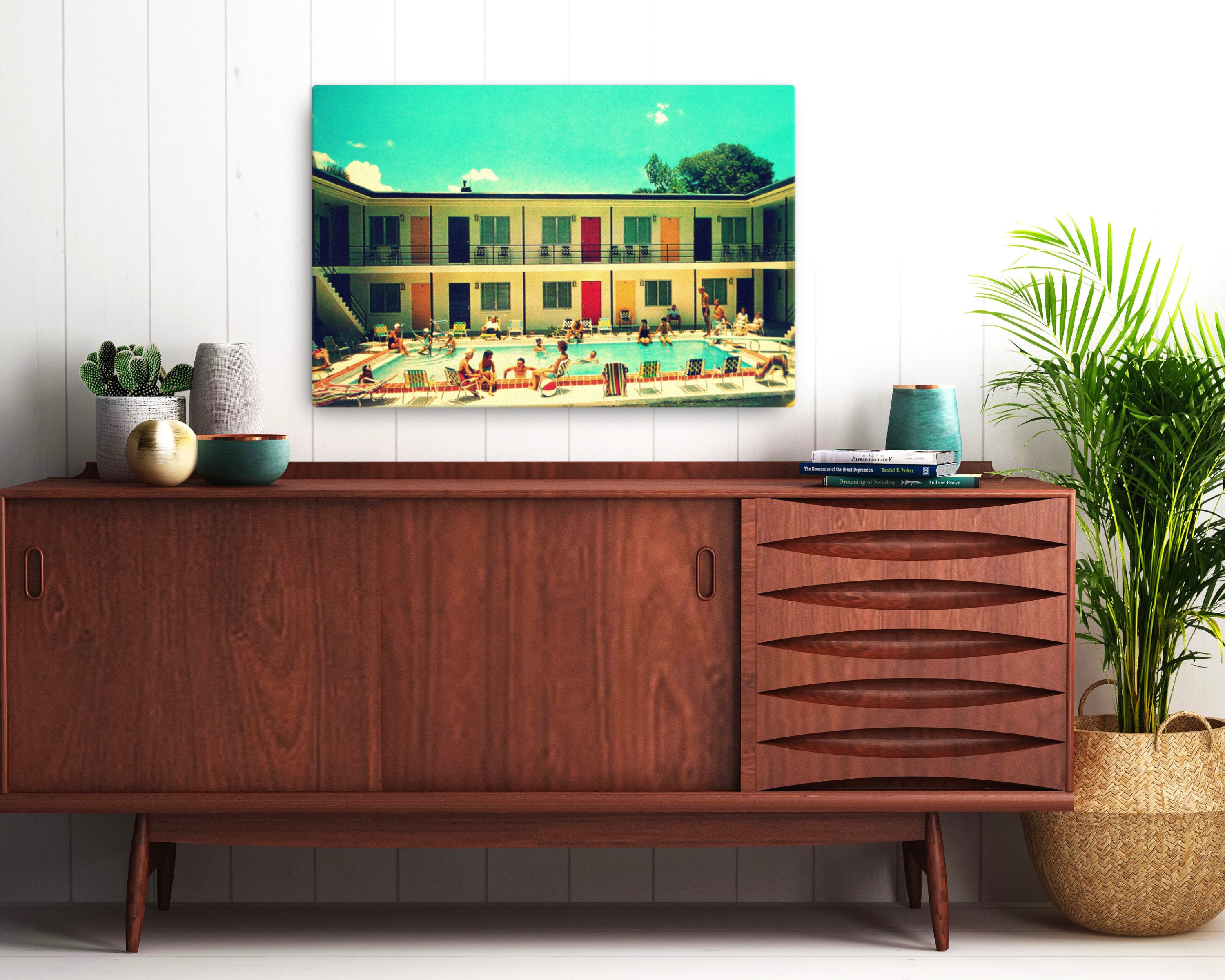 Summer Canvas Wall Art Summer Wall Art Mid Century Modern - Etsy