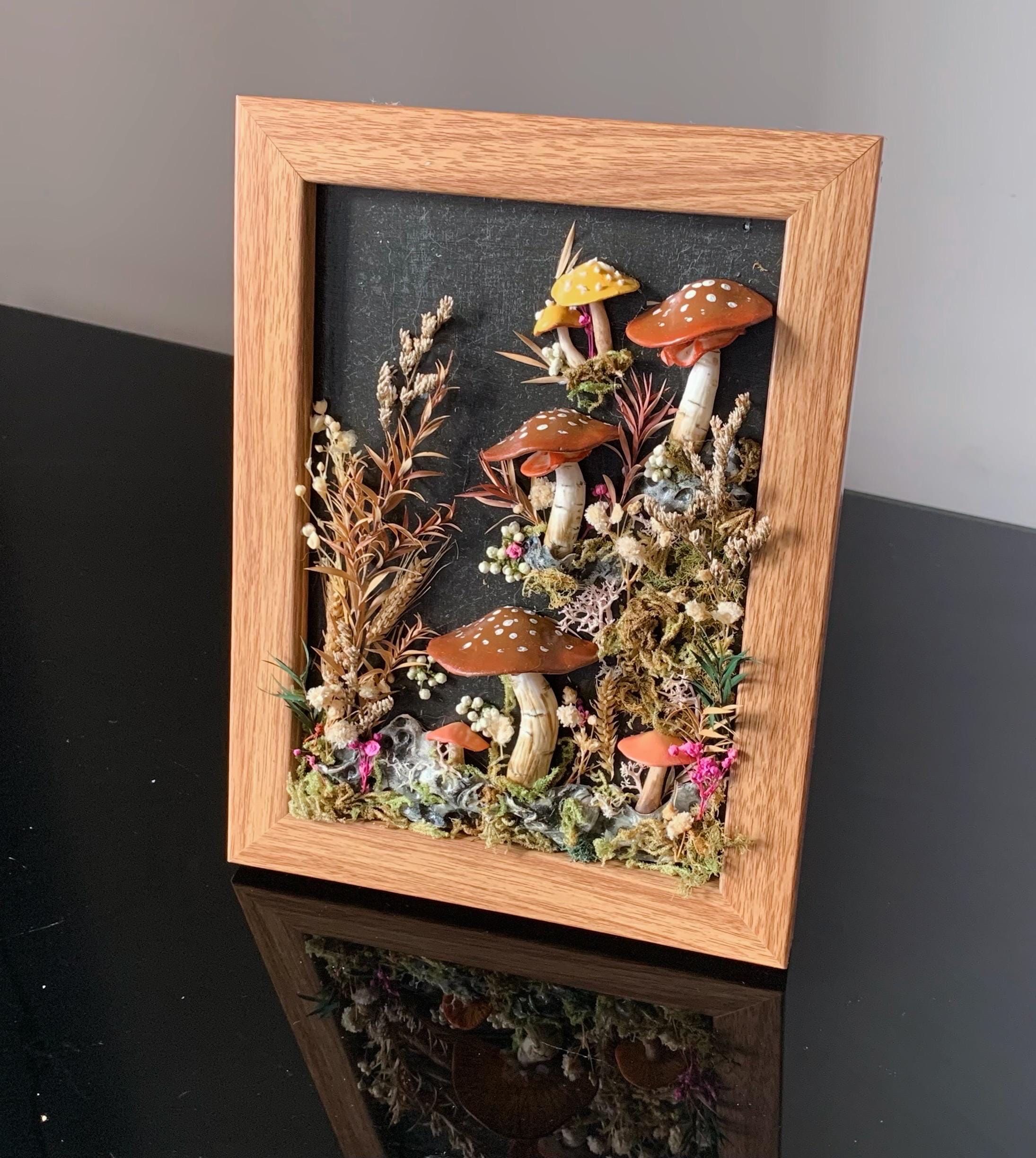 Goblincore Mushroom Wall Decor, Dark Cottagecore Amanita Mushroom Moss ...