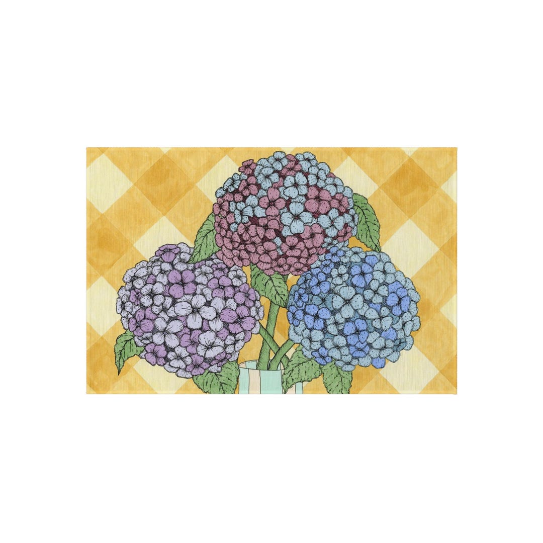 Outdoor Rug With Hydrangea Design | Unique Home Decor for Patio ...