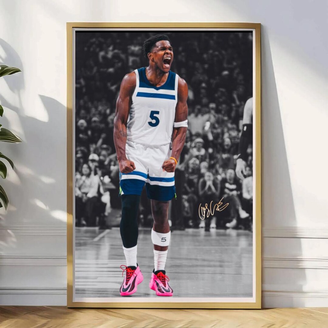 Vintage 90s Poster: Anthony Edwards Basketball Game Day Gift for Fan - Etsy