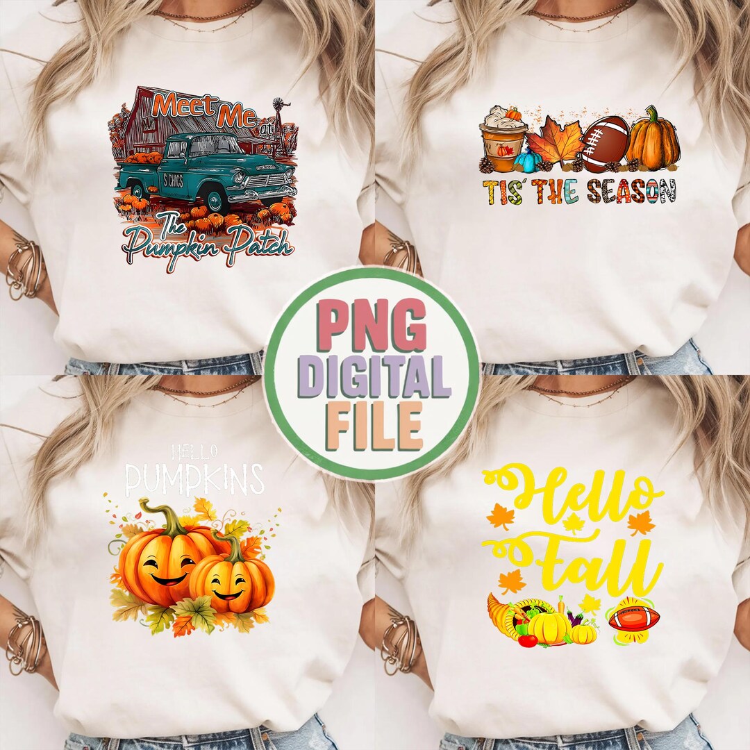 Hello Fall PNG, Pumpkin Patch Truck Halloween PNG, Autumn Leaves Coffee ...