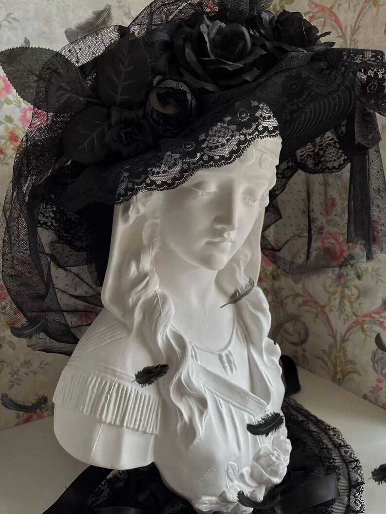 Elegant Handmade Vintage Black Widow Hat With Lace Veil - Etsy