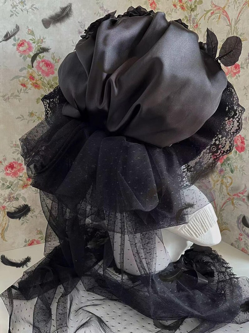 Elegant Handmade Vintage Black Widow Hat With Lace Veil - Etsy