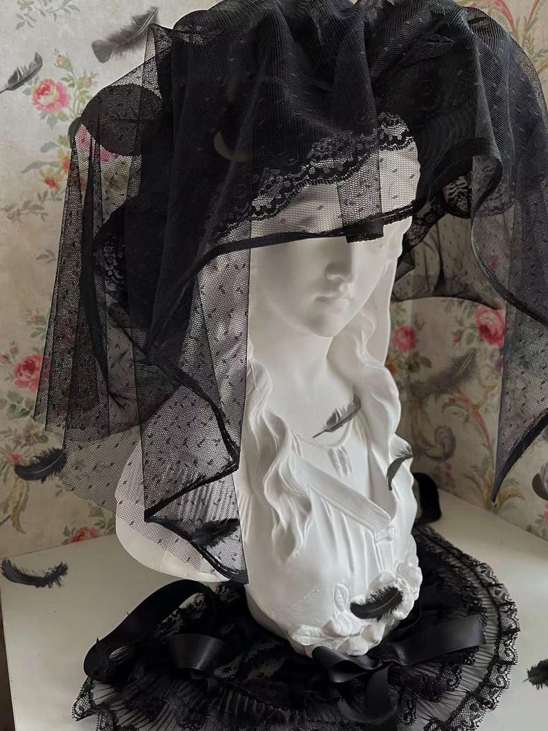 Elegant Handmade Vintage Black Widow Hat With Lace Veil - Etsy
