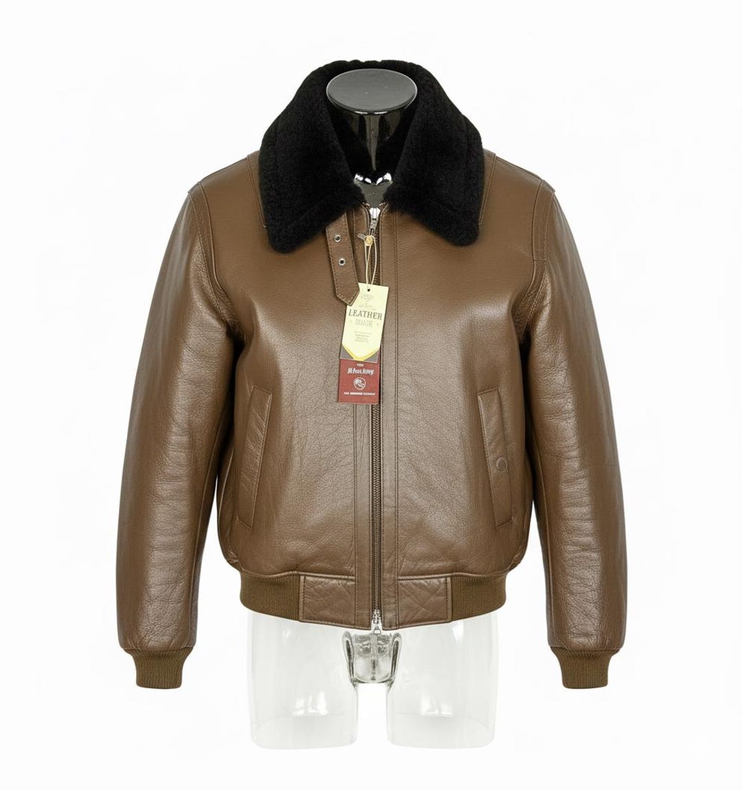 Real Black Shearling Fur With Brown Full Grain Sheep Leather | Luxury ...