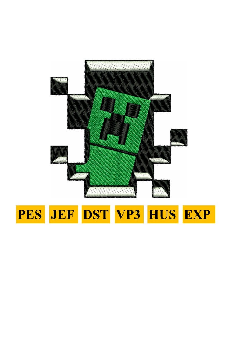 Minecraft Creeper Embroidery - Etsy