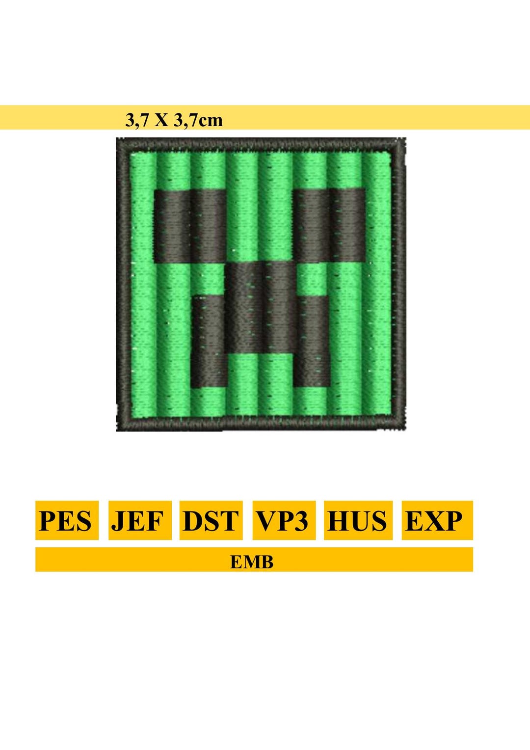 Embroidery Minecraft Creeper Logo - Etsy