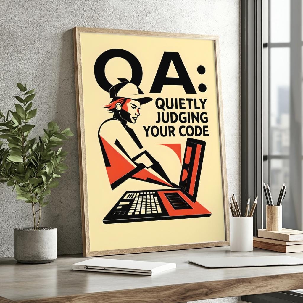QA Poster | Funny Quality Assurance Wall Art | Software Tester Gift ...