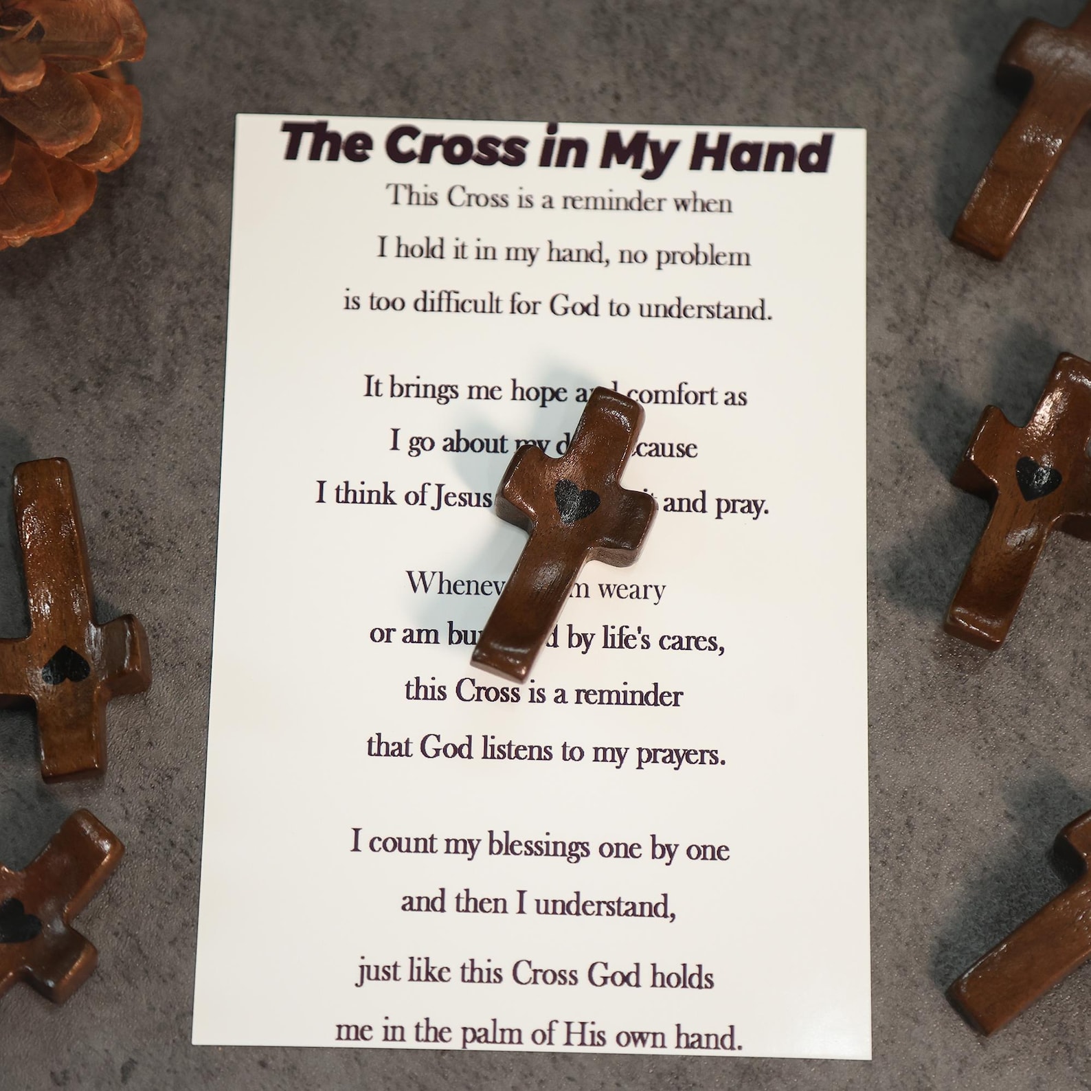 10 Pices Set Small Pocket Thumb Cross for Prayer,walnut Wood Cross ...