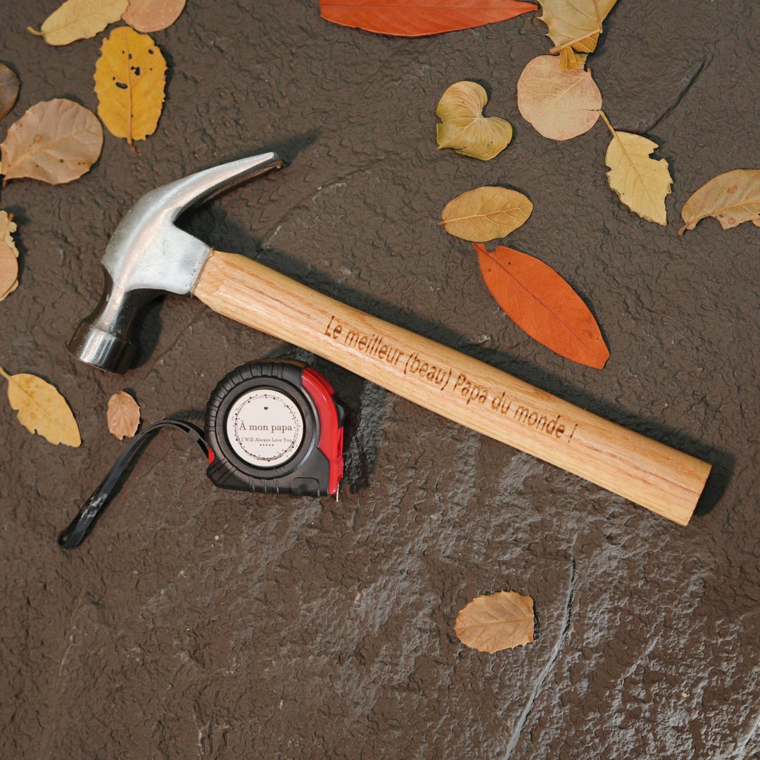 Personalized Hammer and Measuring Tape Set, Fathers Day Gift, Measuring ...