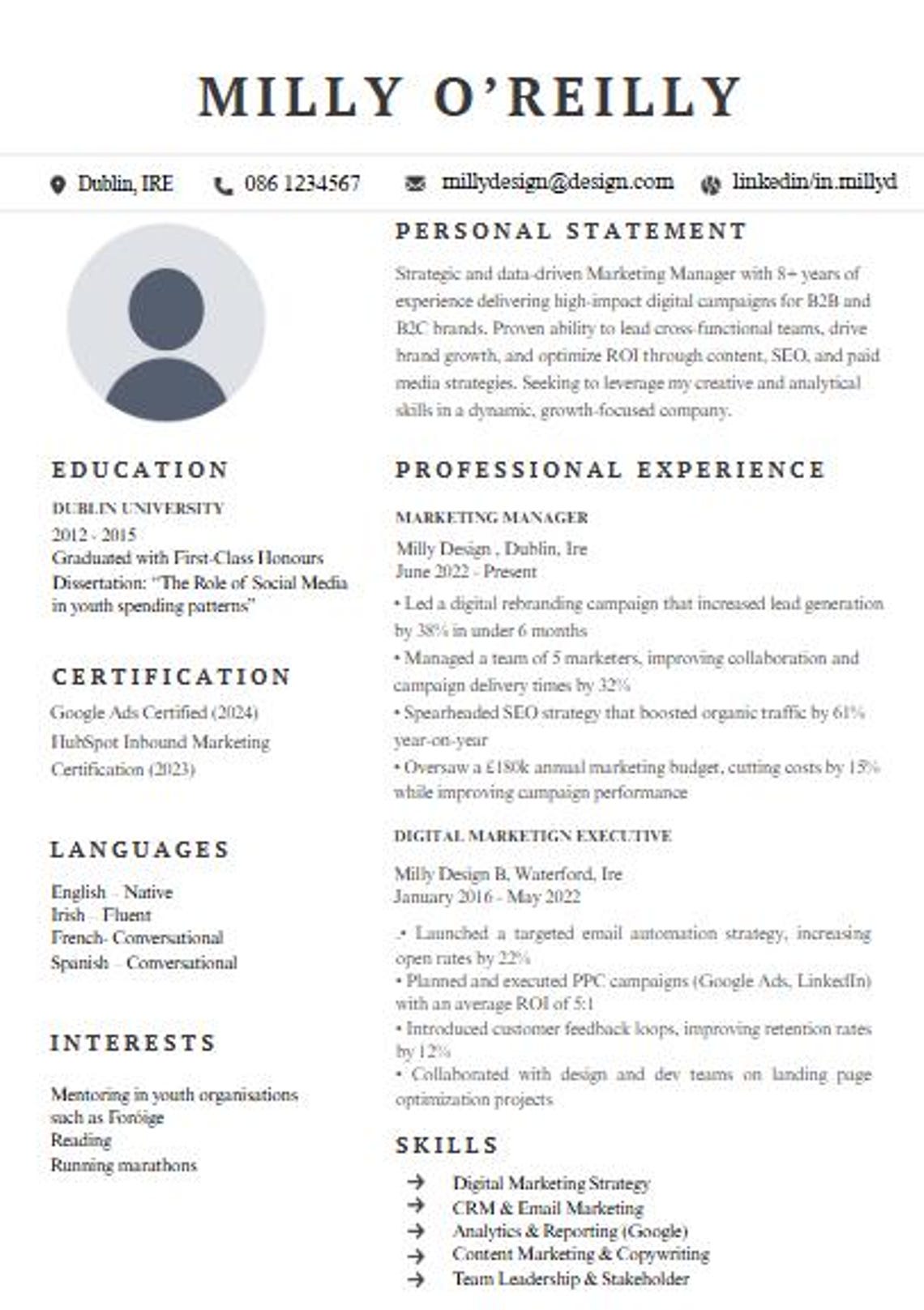 CV Template - Etsy