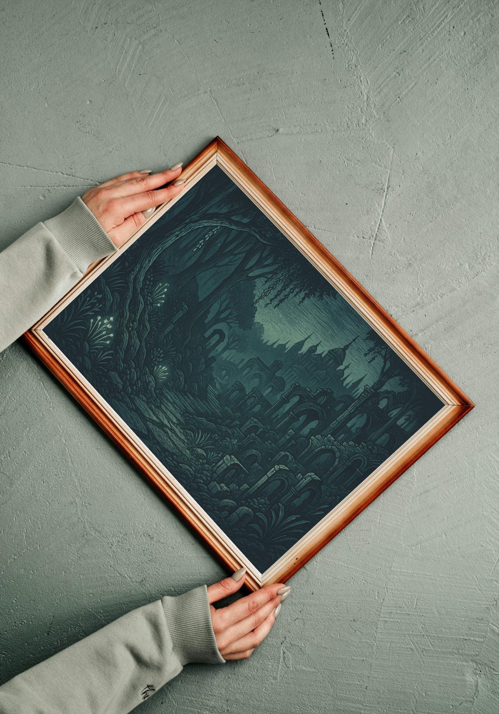 Hollow Knight Greenpath Poster - Dark Forest Ruins Print - Atmospheric ...