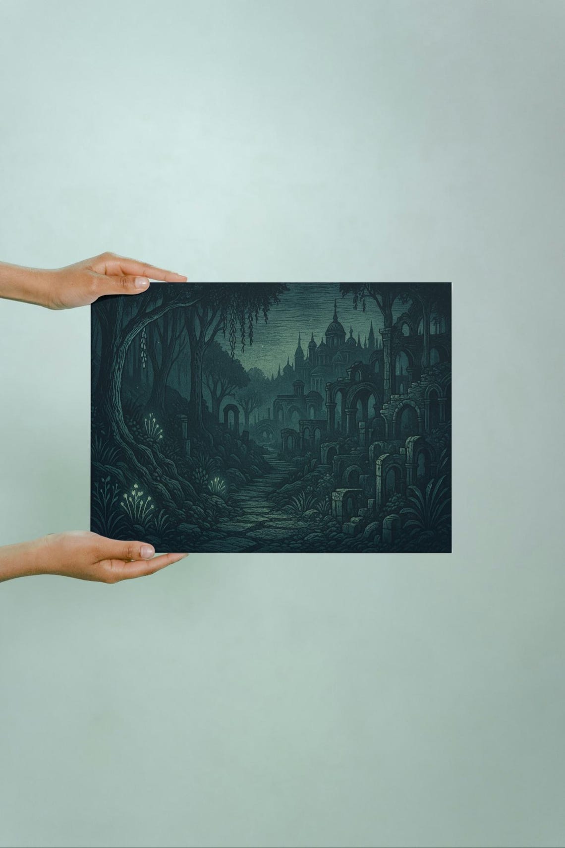 Hollow Knight Greenpath Poster - Dark Forest Ruins Print - Atmospheric ...