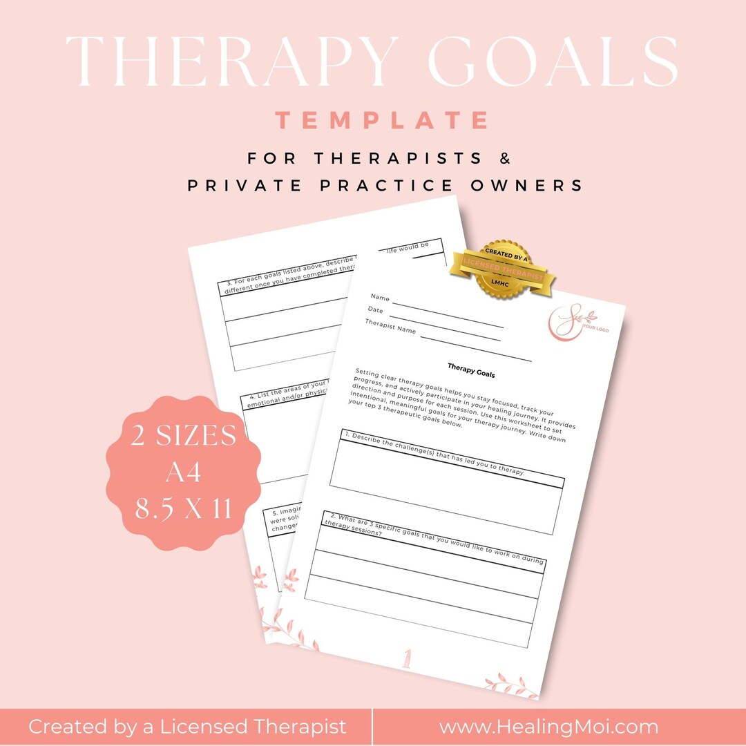 Clinical Therapy Goals Template | Private Practice Client Forms ...