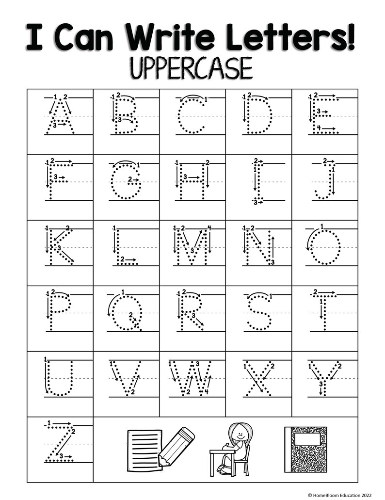 Alphabet Tracing Worksheets | Handwriting Practice (digital Download ...