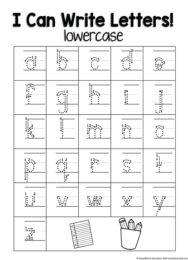 Alphabet Tracing Worksheets | Handwriting Practice (digital Download ...