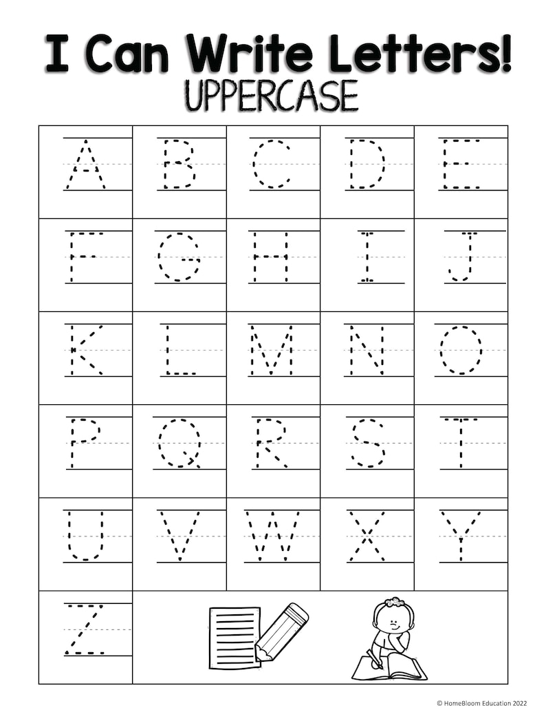 Alphabet Tracing Worksheets | Handwriting Practice (digital Download ...