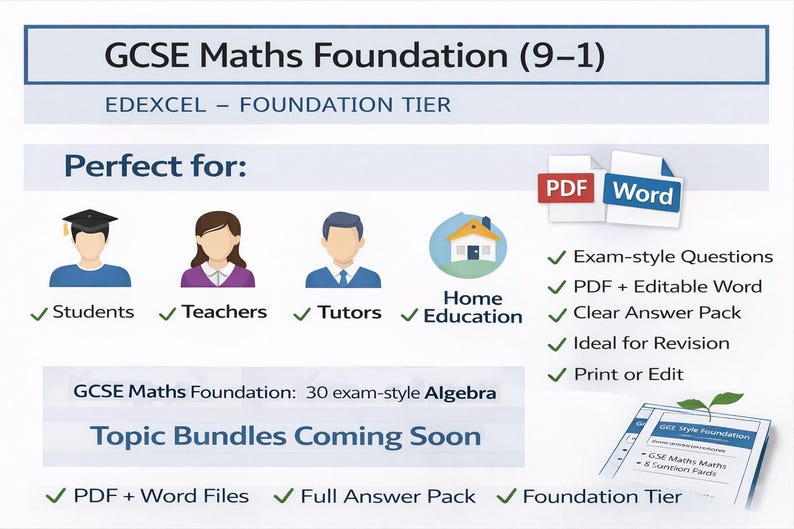 GCSE Maths Geometry and Measure: 30 Exam Questions, Edexcel (PDF and ...