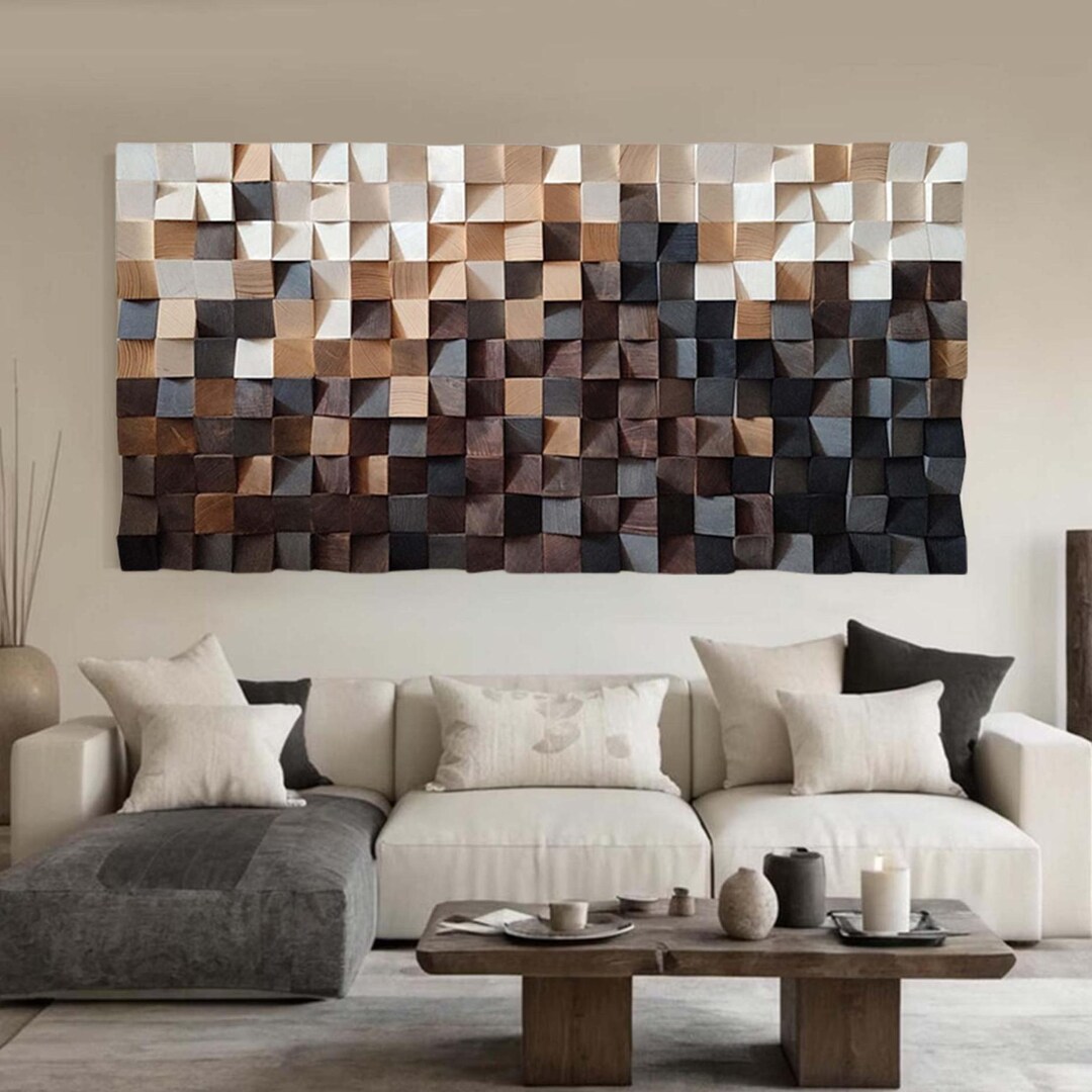 3D Wood Carving Wall Art: Brown Textured Painting - Etsy