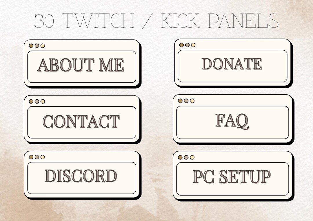 30 Twitch Kick Bio Panels Streaming Platform Stream Minimalism Brown ...