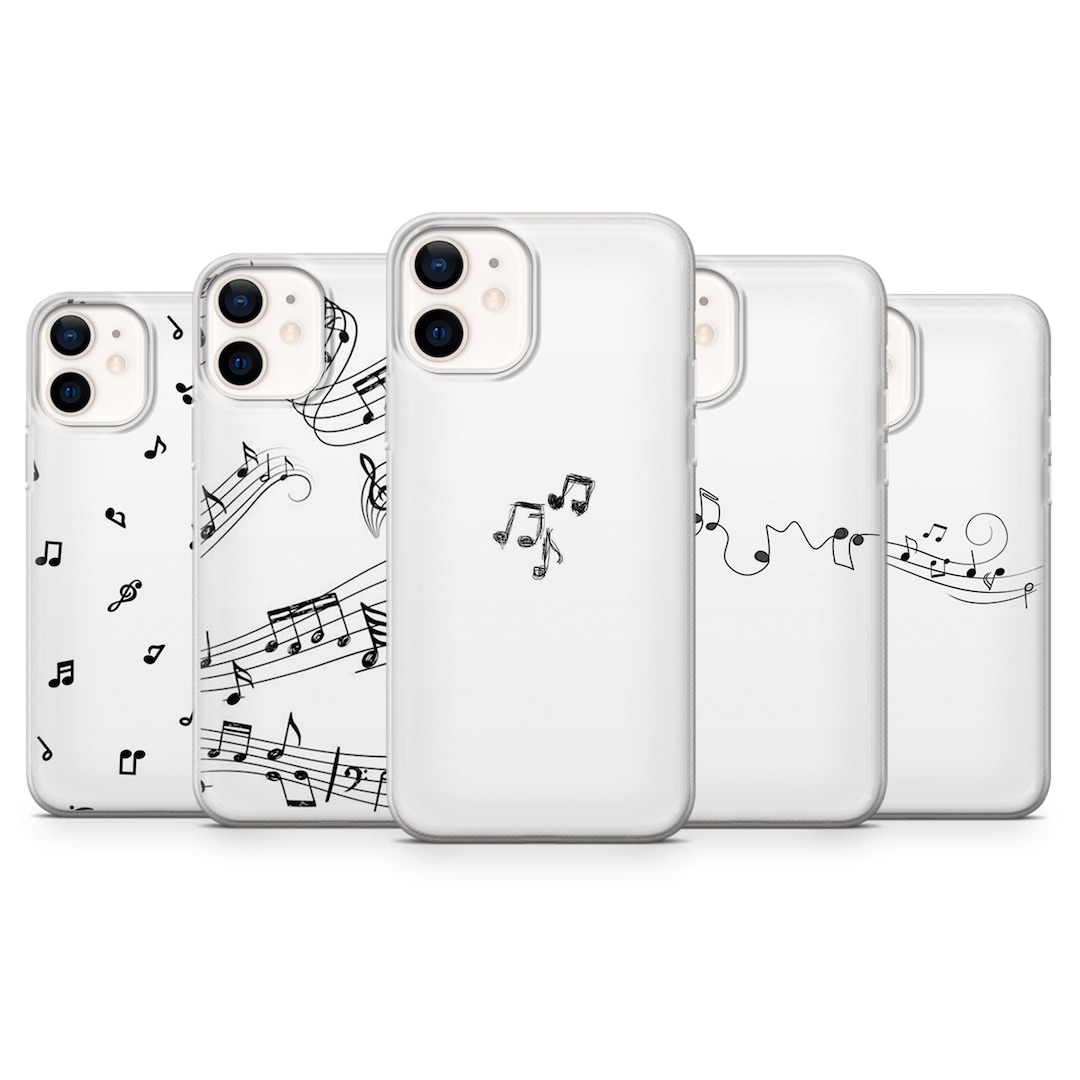 Music Notes Phone Case Minimalist Cover for iPhone 17, 16, 15, 14, 13 ...