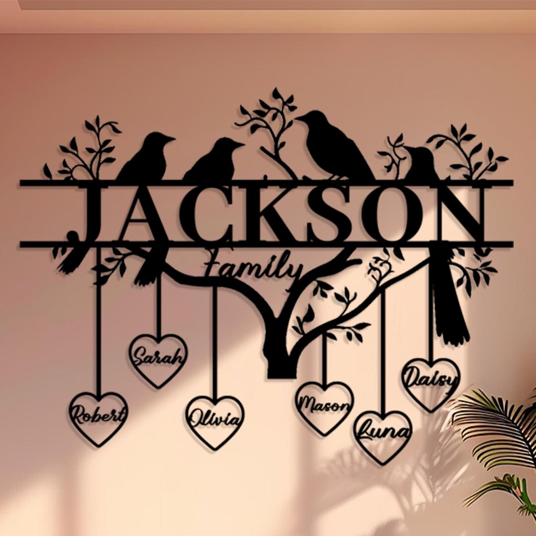 Custom Family Tree Metal Sign Wall Art,mothers Day Gift,personalized ...