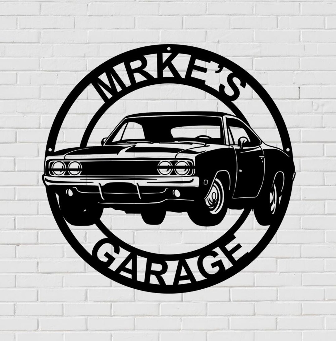 Personalized Metal Garage Sign: Custom Name, Automobile Club, Racing ...