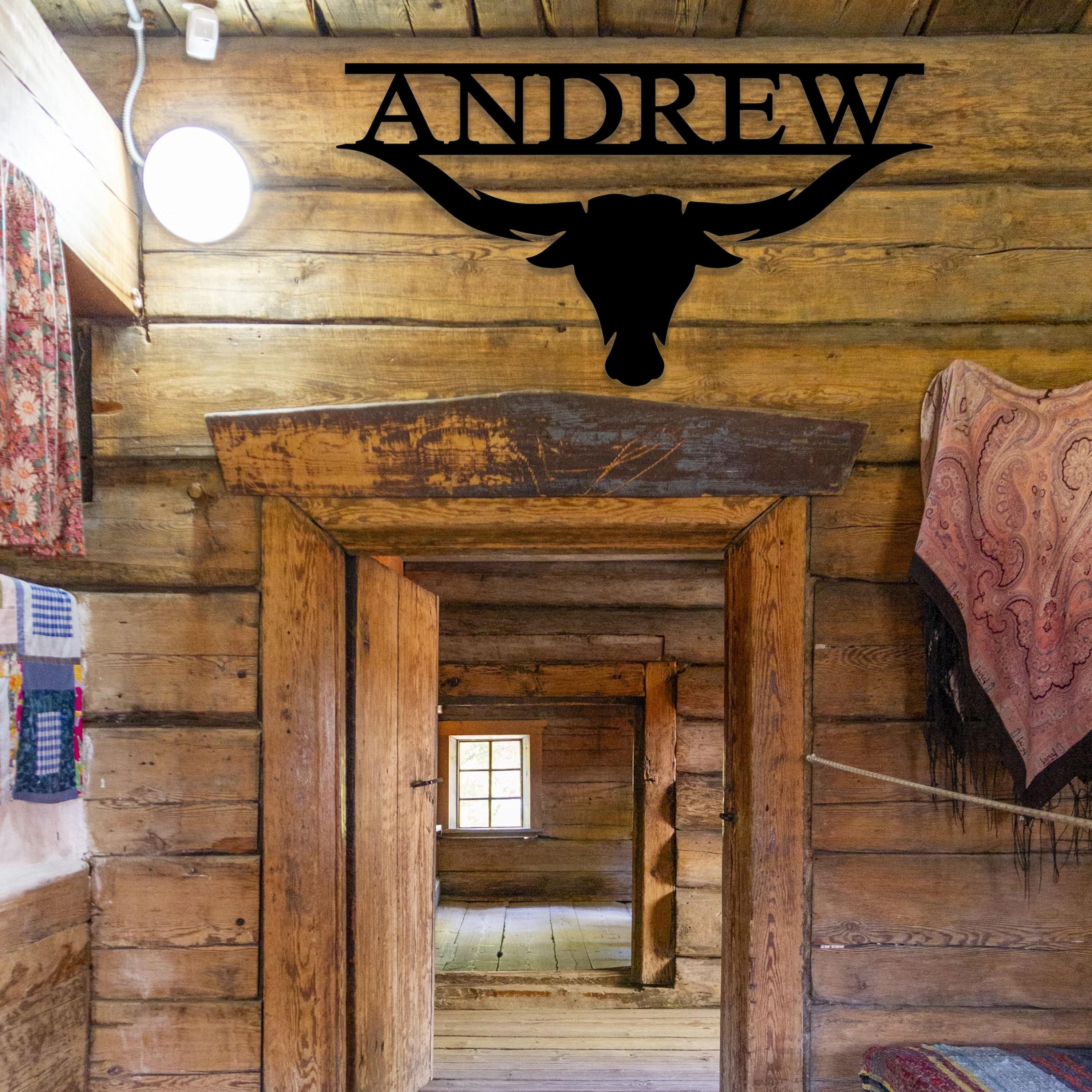 Longhorn Metal Wall Art - Personalized Ranch Sign - Western Home Decor ...