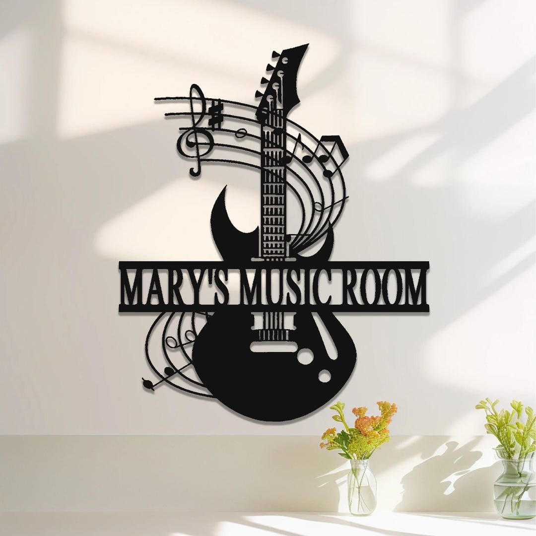 Custom Guitar Metal Sign: Personalized Music Room Wall Decor - Etsy