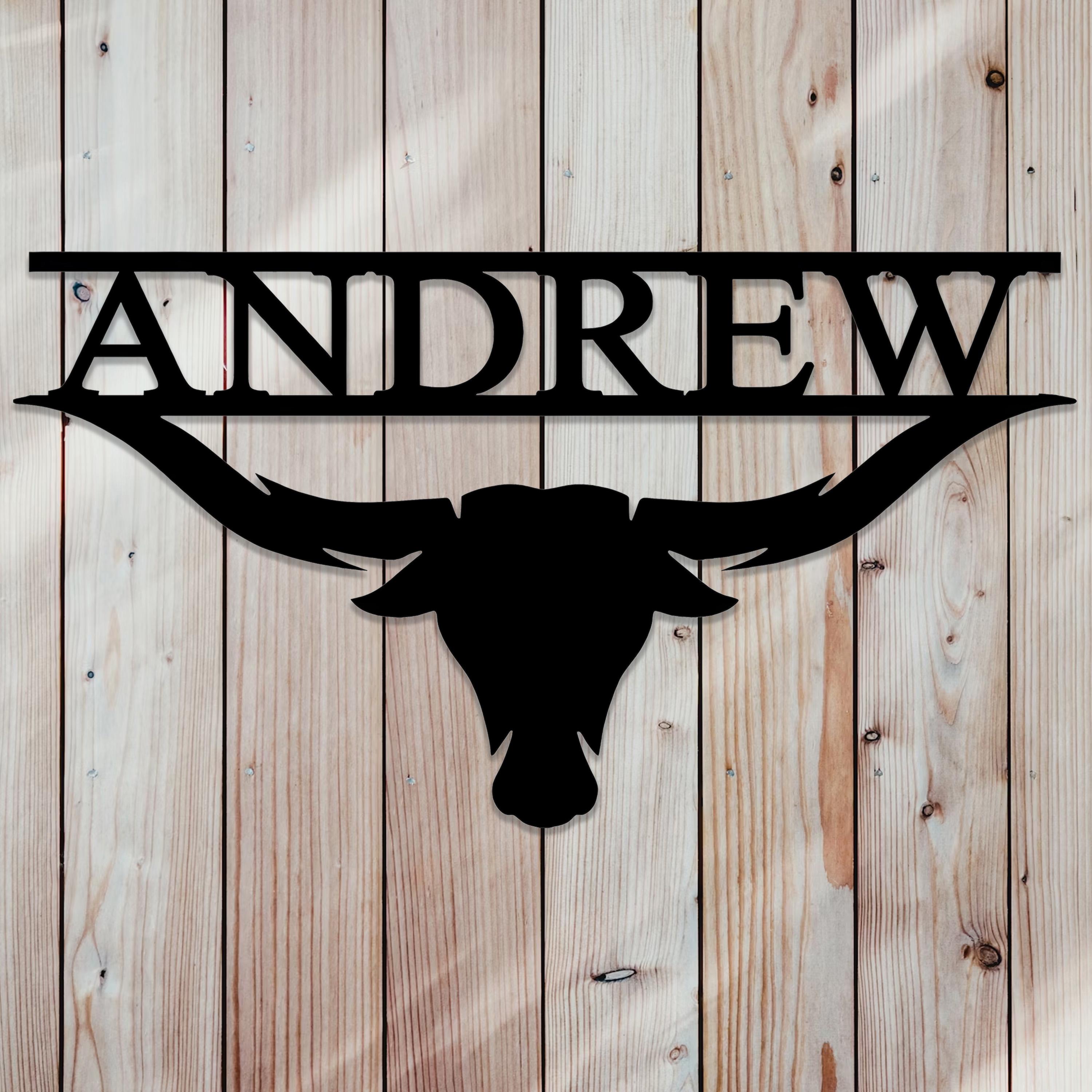 Longhorn Metal Wall Art - Personalized Ranch Sign - Western Home Decor ...