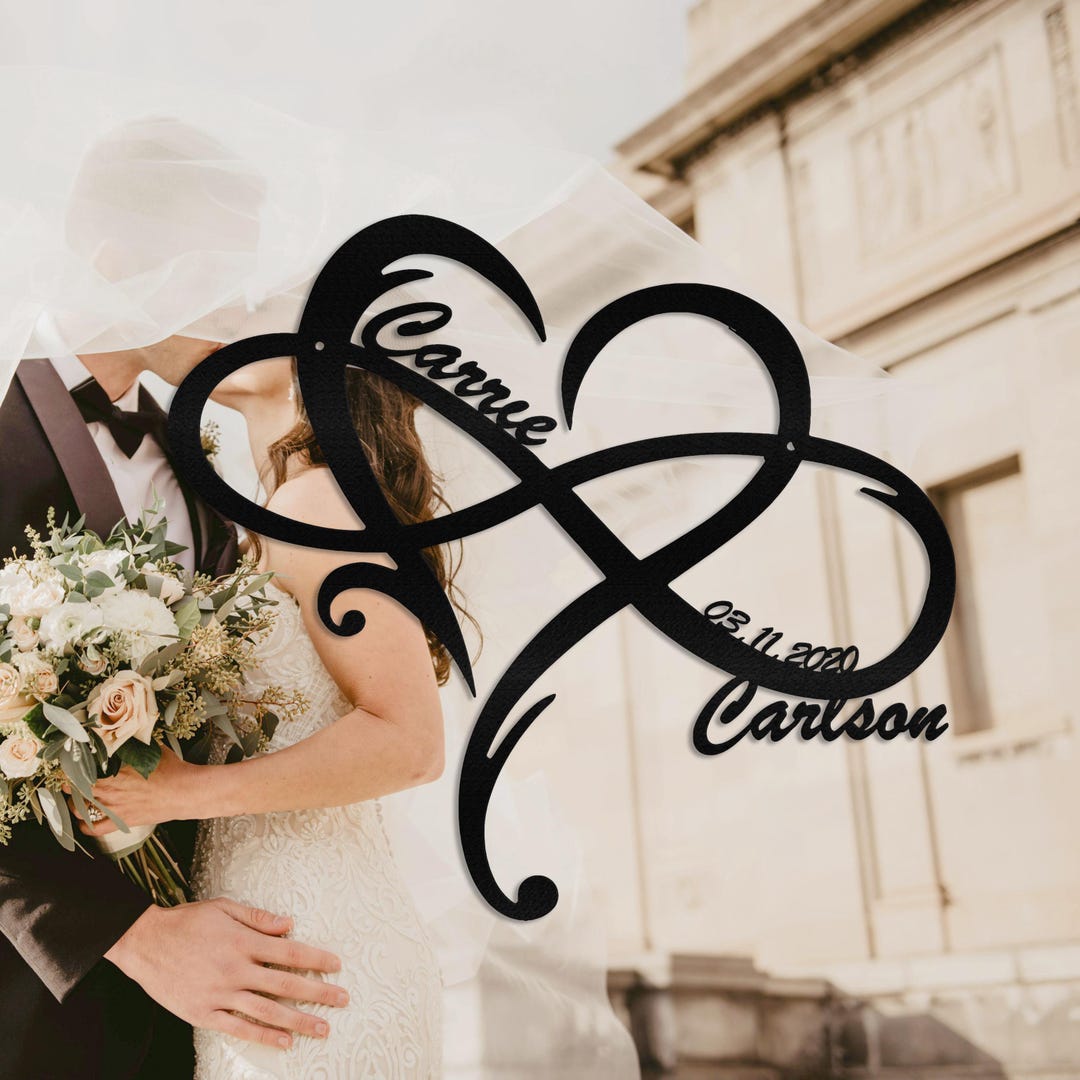 Custom Infinity Love Sign - Personalized Wedding Metal Art - Elegant ...