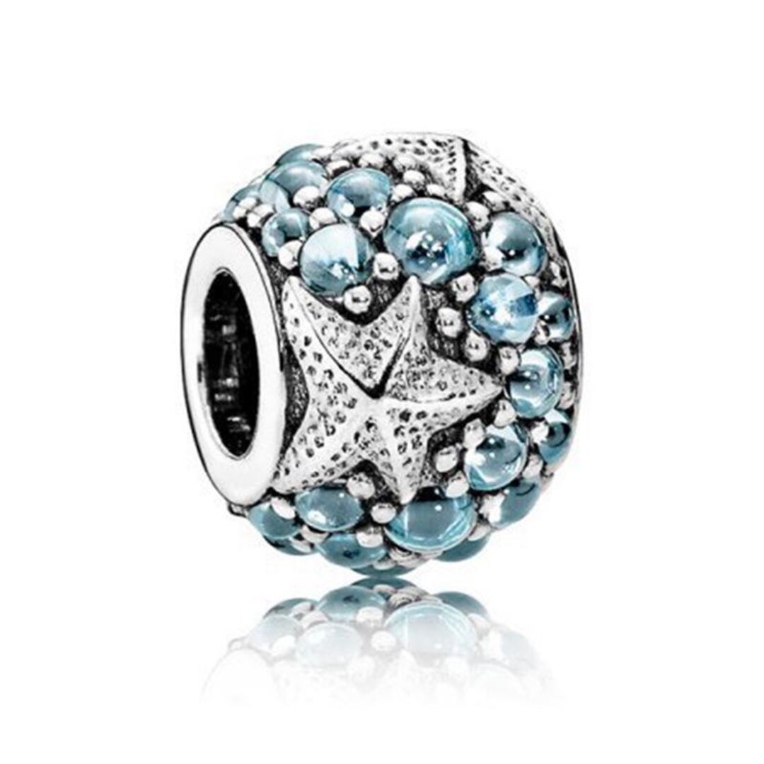 Pandora Charm Oceanic Starfish Gray Stones Solid Silver Sterling 925 - Etsy